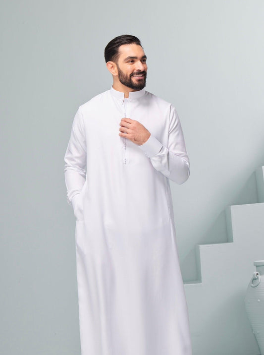 Premium Hakeem Saudi Thobes with Collars Tailored Fit – Thobeluxe